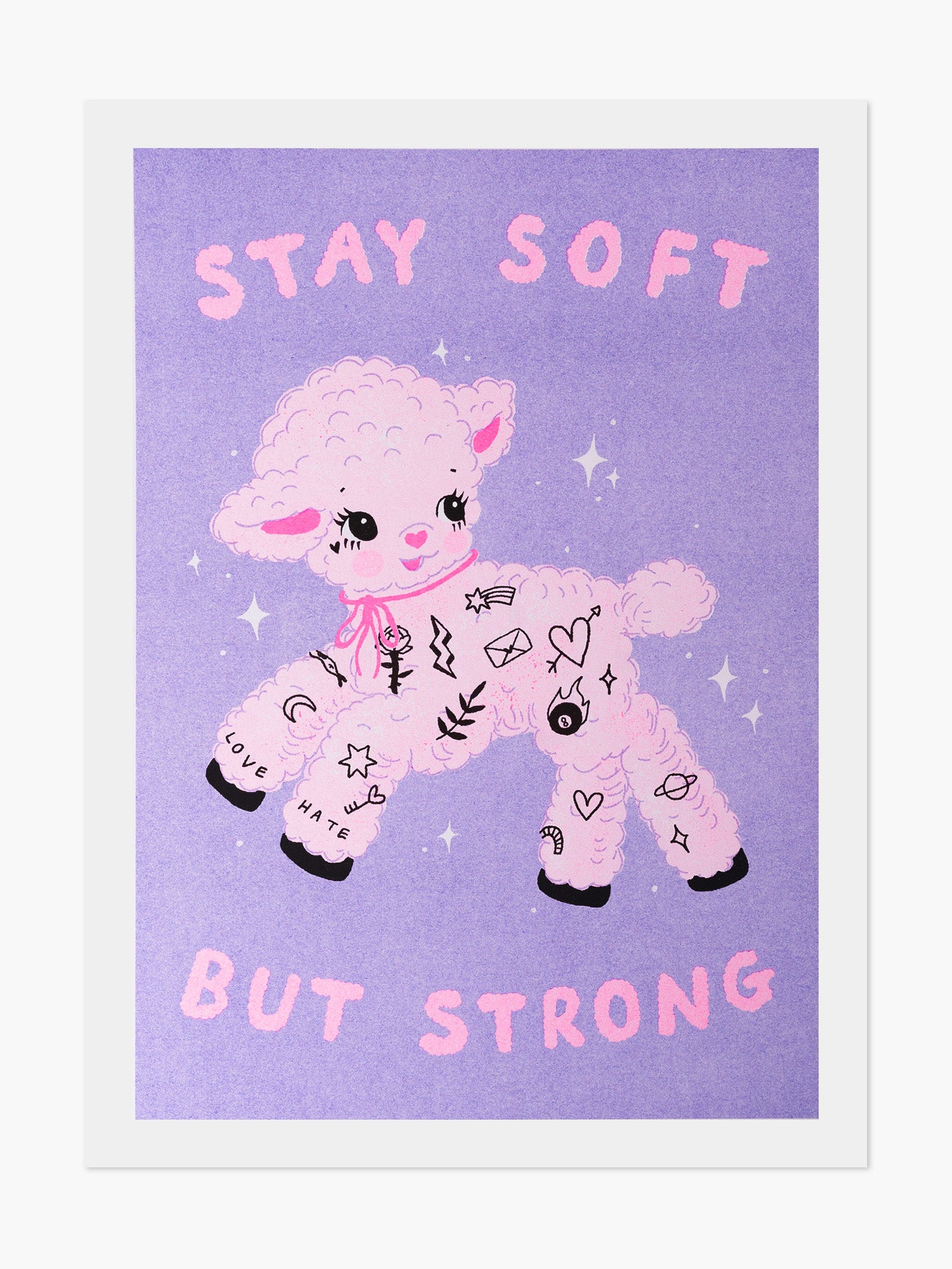 Soft But Strong by Amy Hastings - Risograph Print (A4) – Hands