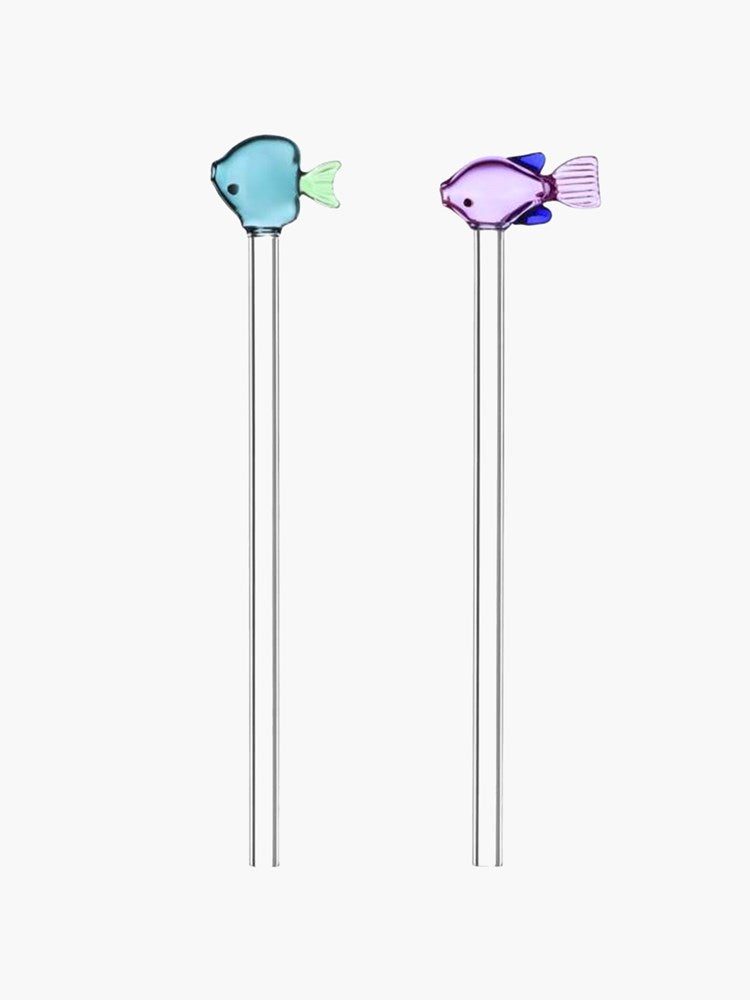 Fish Straw Set - Green & Lilac – Hands
