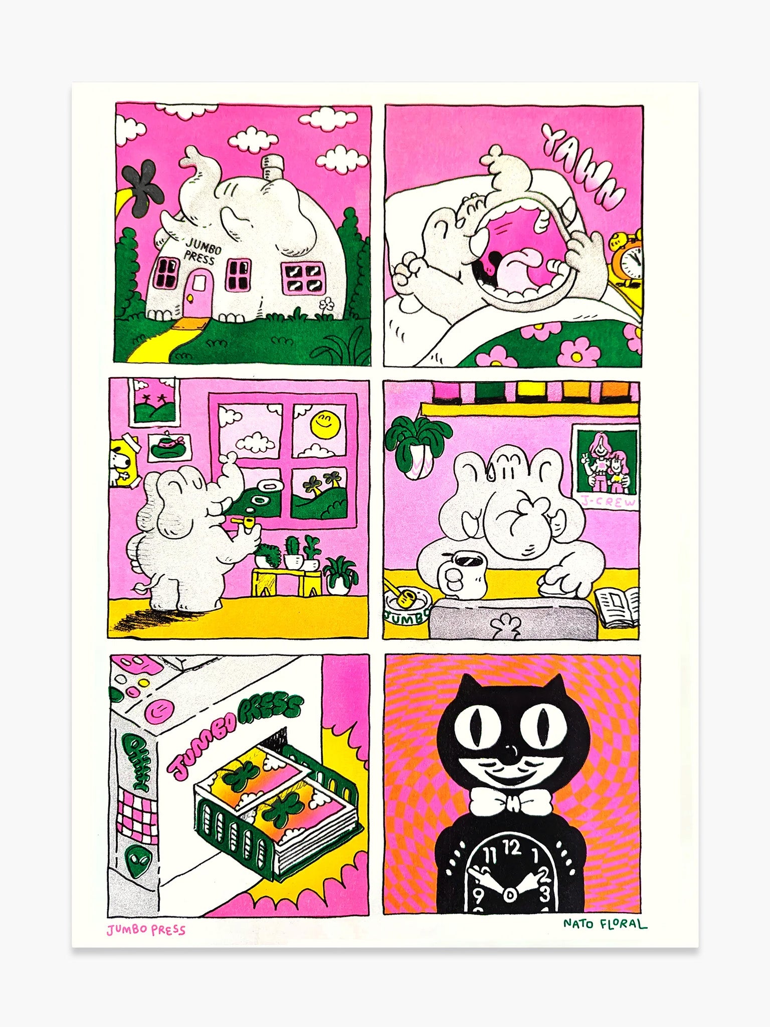 Jumbo Comic by Nato Floral - Risograph Print (A3) – Hands