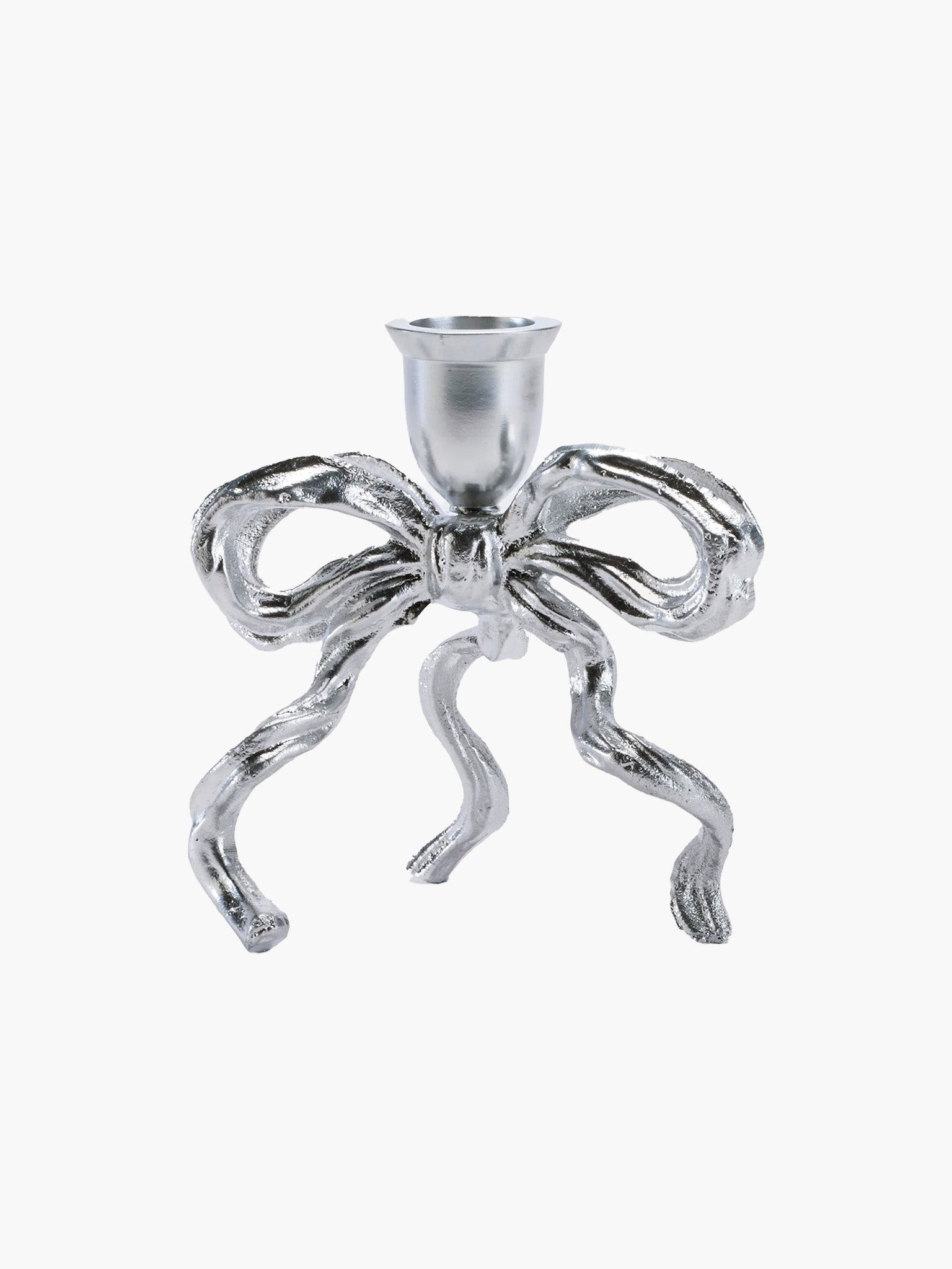 Bow Candle Holder - Silver – Hands