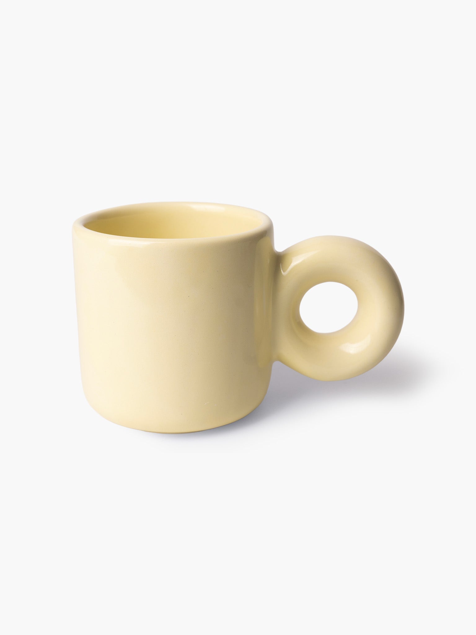 Donut Handle Mug - Soft Yellow – Hands
